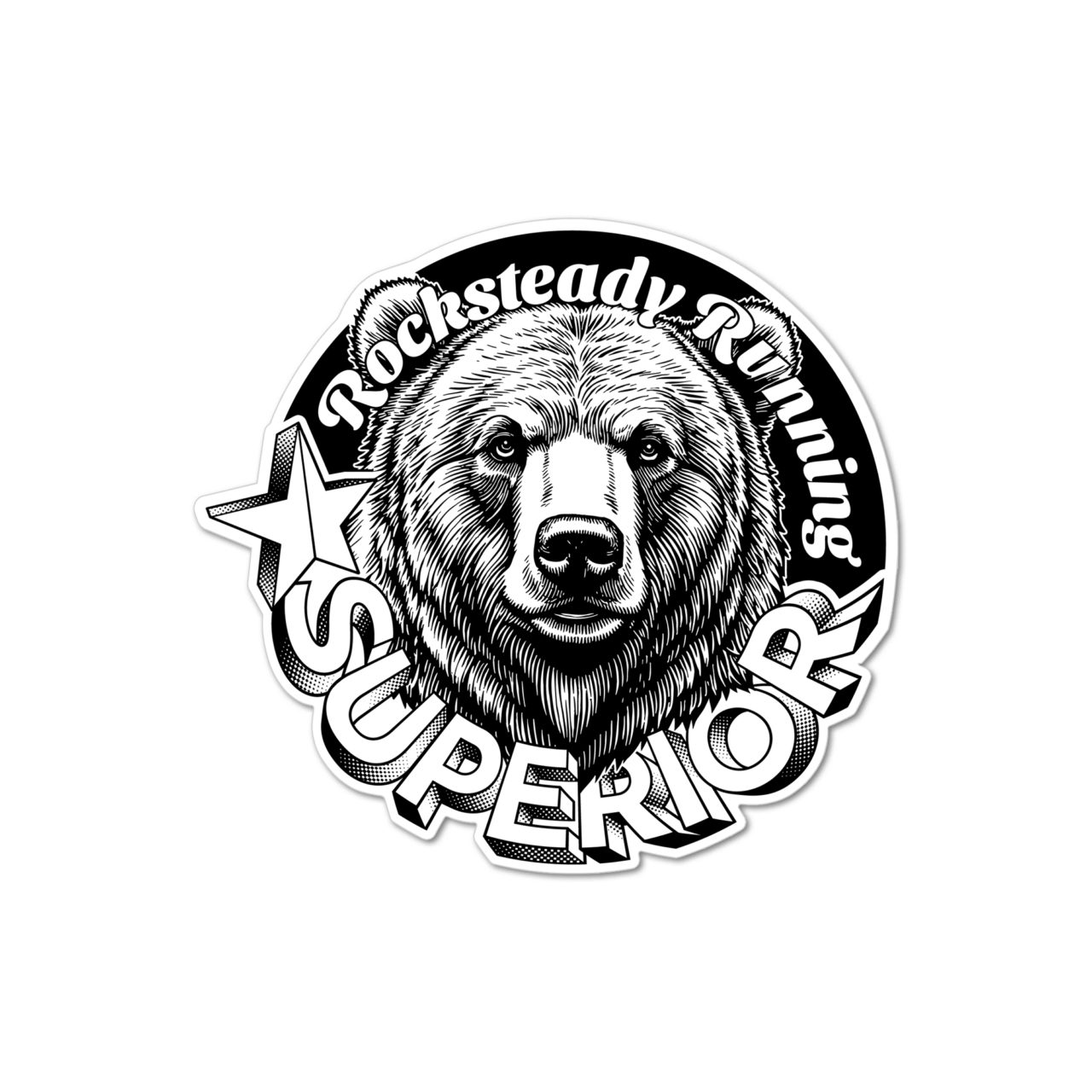 Rocksteady Running - Bear Sticker